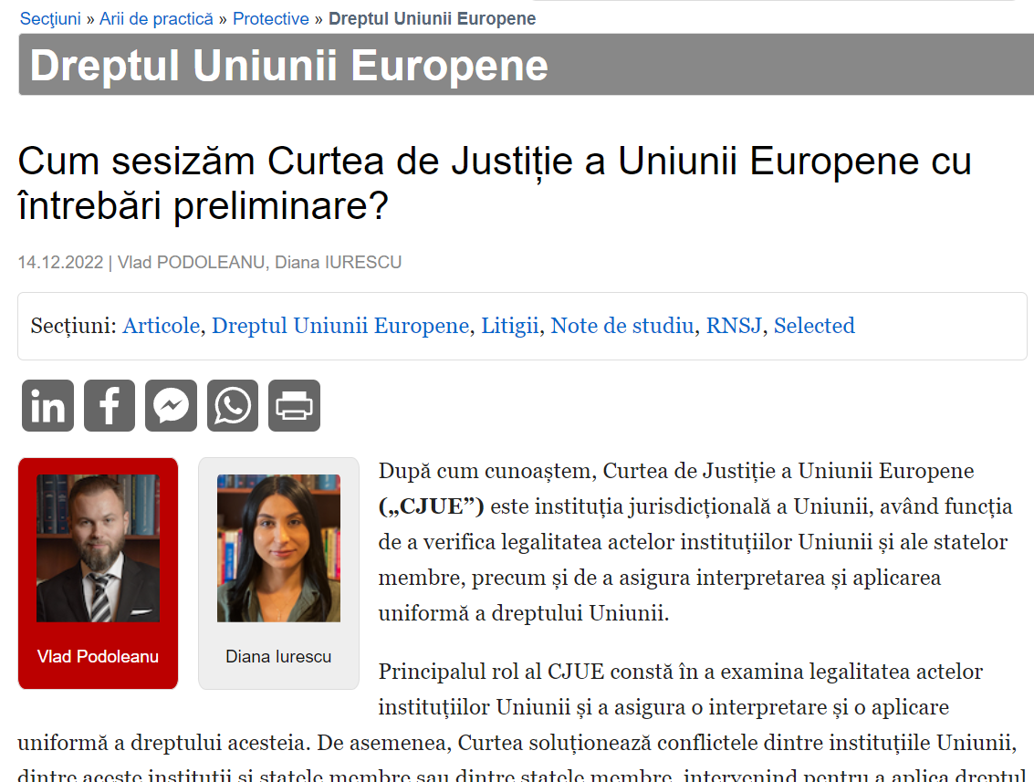 Cum sesizăm Curtea de Justiție a Uniunii Europene cu întrebări ...